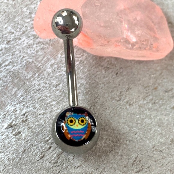 Jewelry | Owl Logo Belly Button Navel Ring New 14 Gauge Surgical Steel Nondangle | Poshmark
